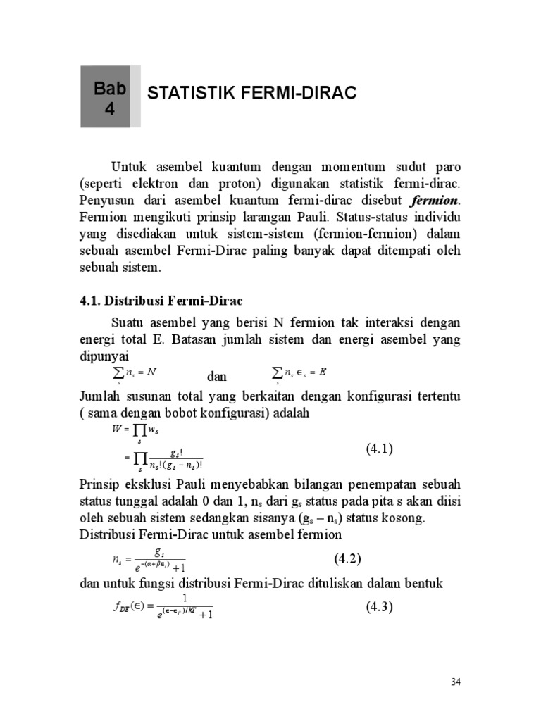 Bab IV Statistik Fermi | PDF