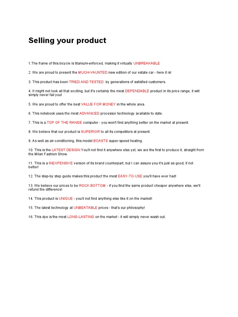 Effective Product Selling Strategies | PDF