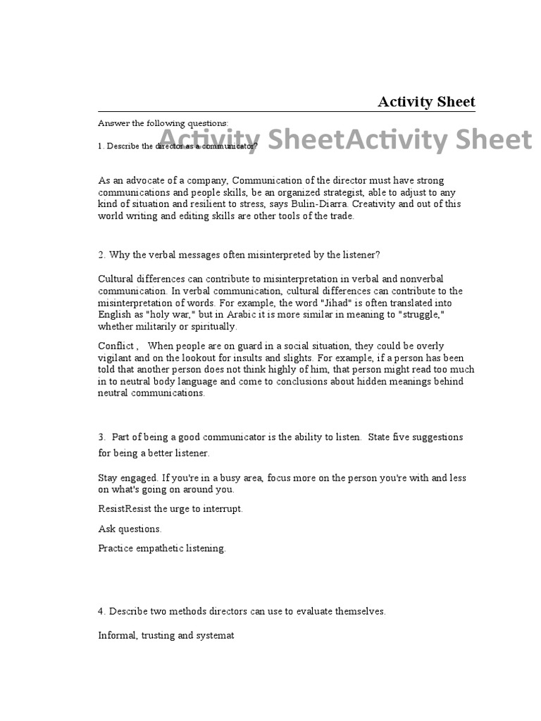IA. Activity Sheet | PDF