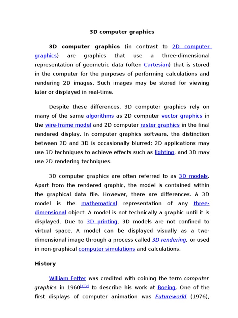 3D Computer Graphics | PDF | 3 D Computer Graphics | Computer Graphics