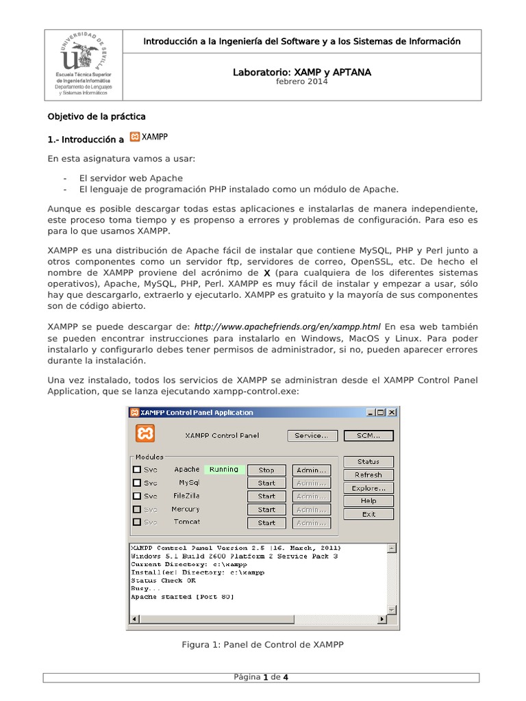 Introducción a XAMPP y Aptana para Web | PDF | Php | Servidor HTTP Apache