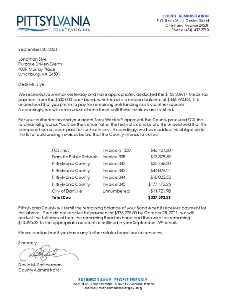 Pittsylvania County Correspondence With Jonathan Slye | PDF | Human ...