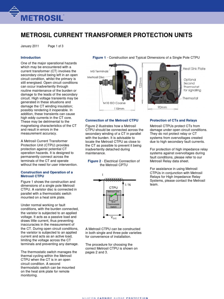 Metrosil CTPUs | PDF | Components | Power Engineering