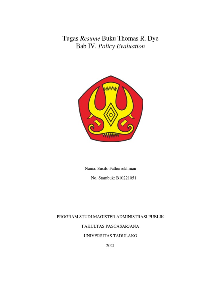 Evaluasi Kebijakan Publik Thomas R. Dye | PDF