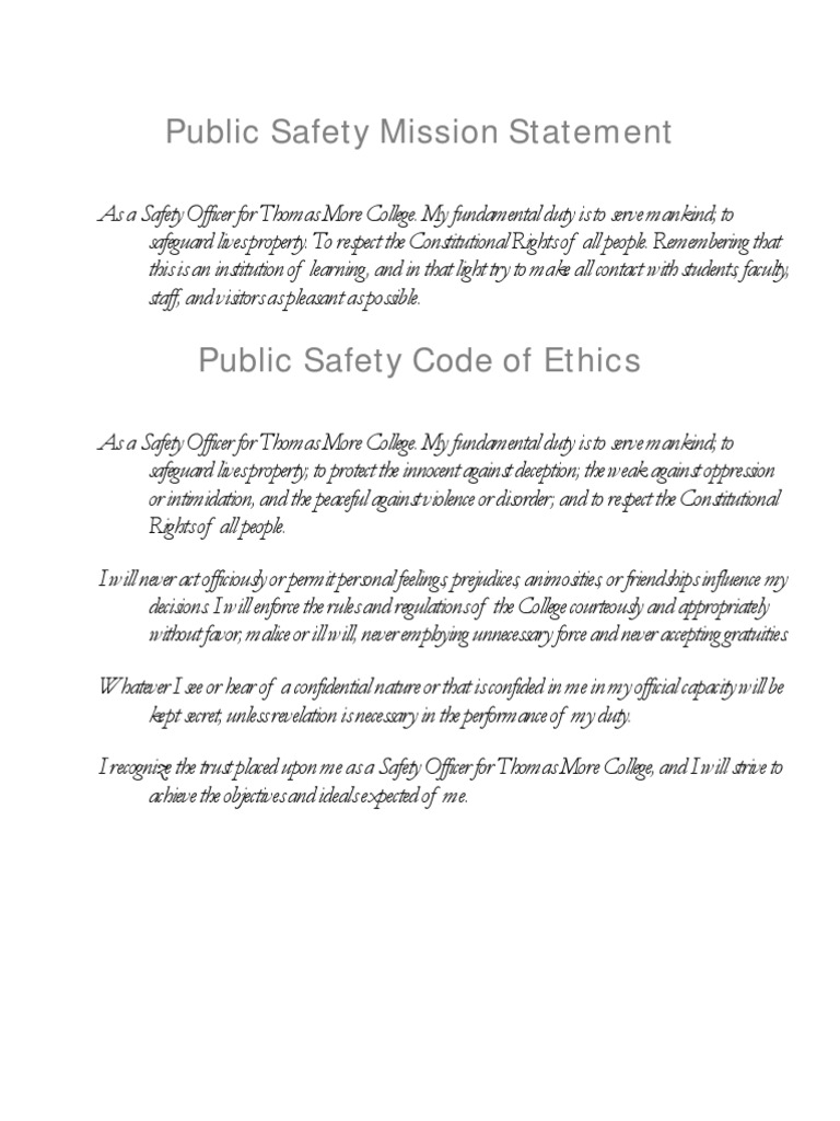 Public Safety Mission Statement | PDF | Parking | Traffic Ticket