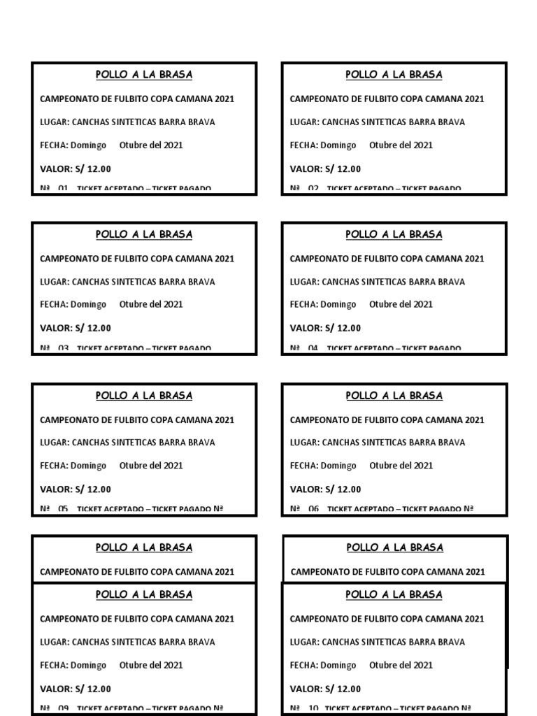 Ticket Pollada | PDF