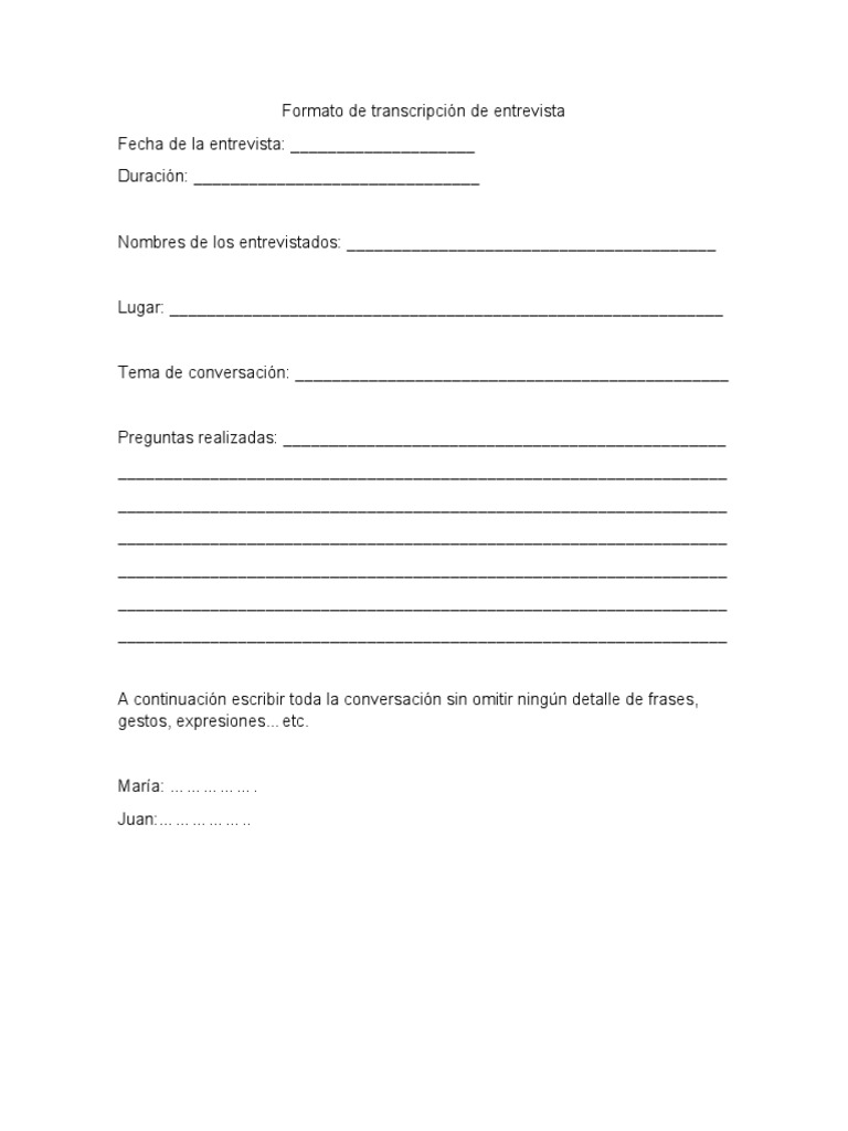 Formato de Transcripción de Entrevista | PDF | Crecimiento personal y ...