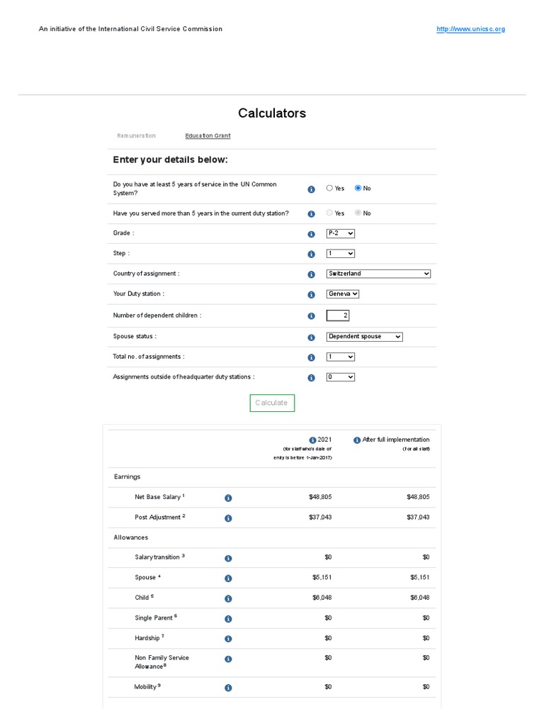 ICSC - UN Compensation Package Portal | PDF | Salary | Economies