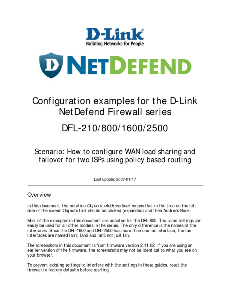 How To Configure Wan Load Sharing And Failover For Two Isps Pdf Routing Computer Network
