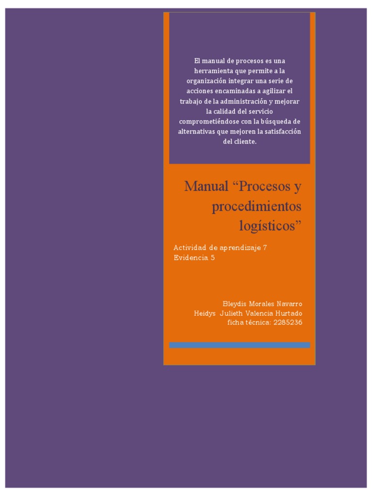 Manual de Procesos y Procedimientos Logisticos | PDF | Logística ...