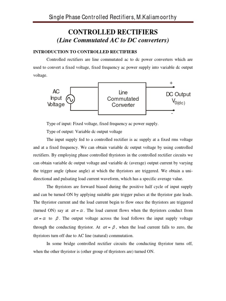 (Line Commutated AC To DC Converters) : Controlled Rectifiers | PDF ...
