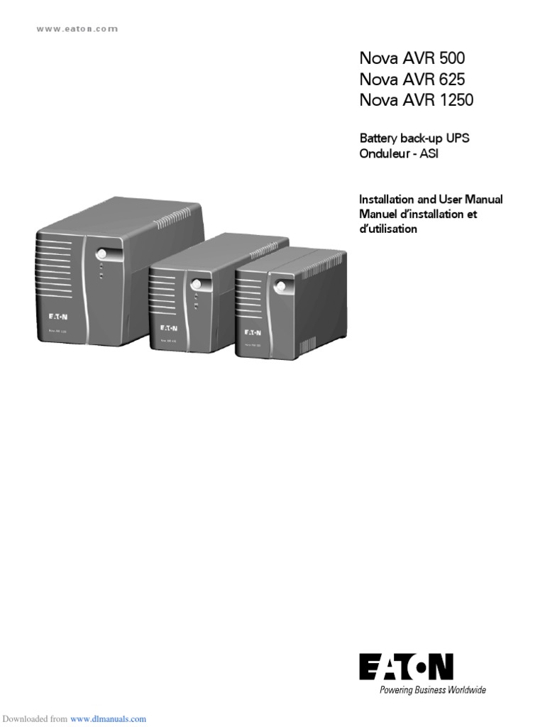 Eaton Nova AVR 1250 Installation and User Manual | PDF | Mains ...