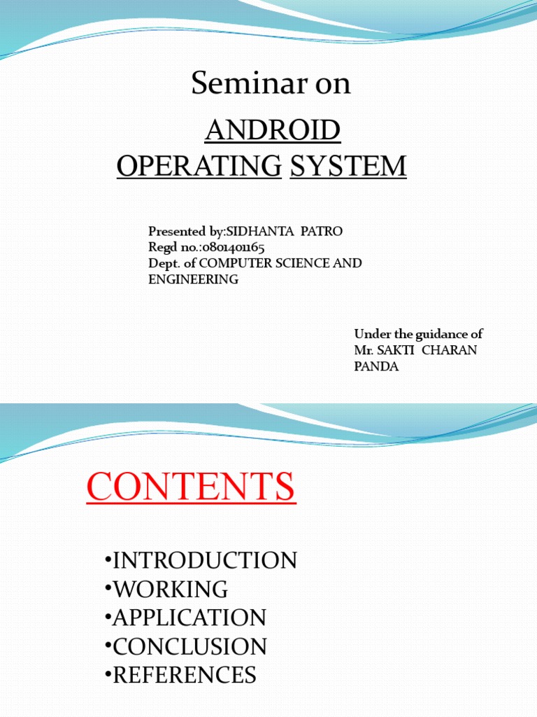Android Operating System: Seminar On | PDF | Android (Operating System ...