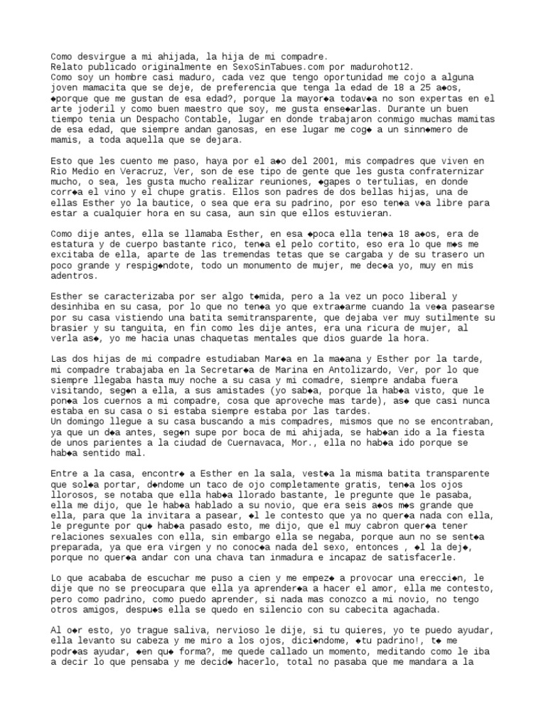 Como Desvirgue A Mi Ahijada, La Hija de Mi Compadre | PDF | Reproducción humana | La sexualidad ...