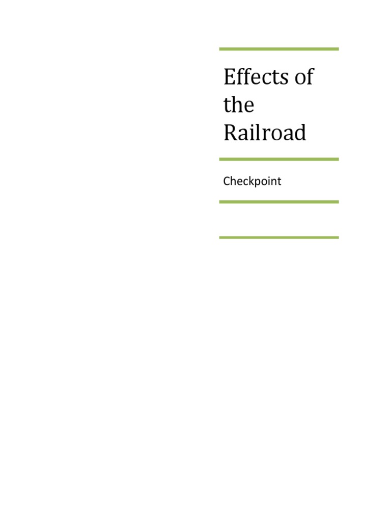 Effects of The Railroad | PDF | Travel