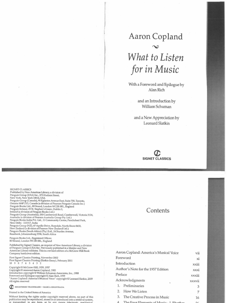 Copland What To Listen For in Music | PDF