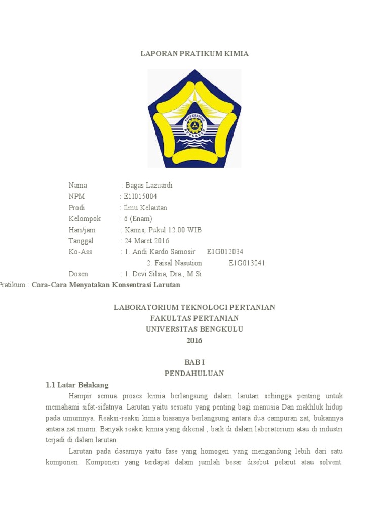 Contoh Laprak Larutan 2 | PDF
