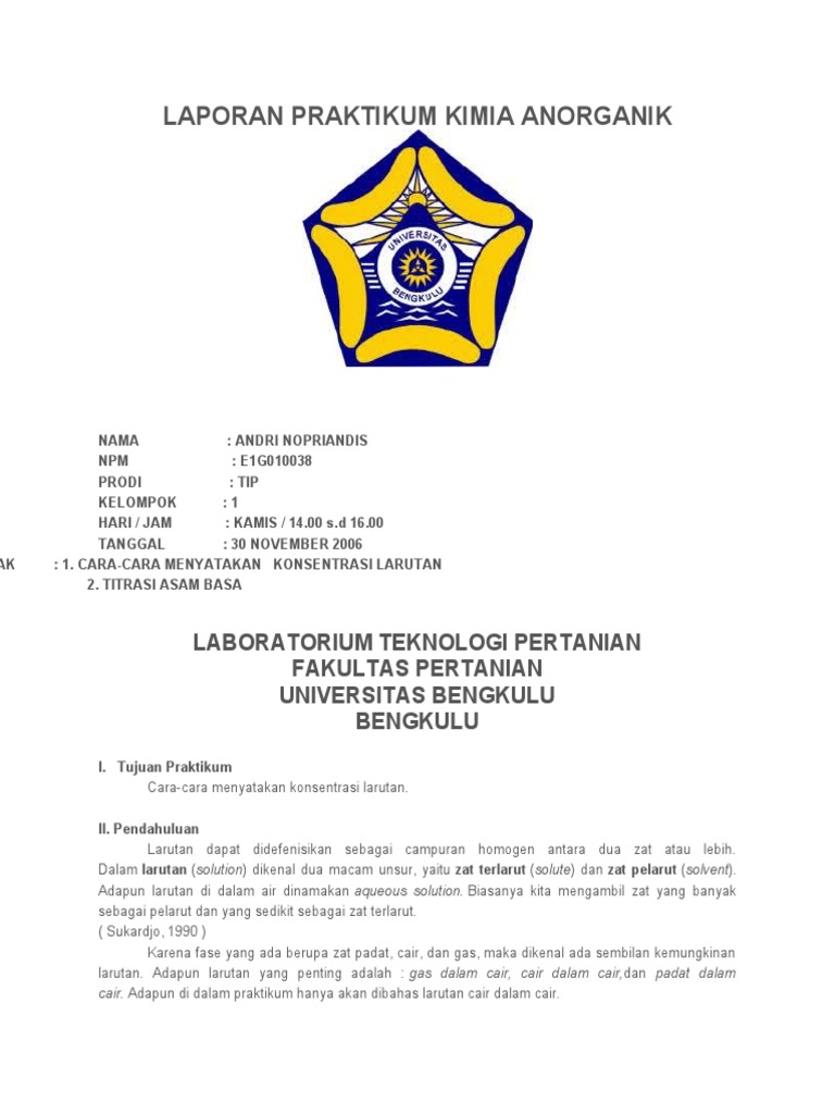 Contoh Laprak Larutan 3 | PDF