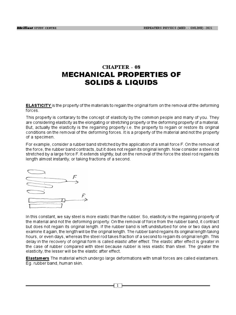 Mechanical Properties Of Solids And Liquids An In Depth Explanation Of