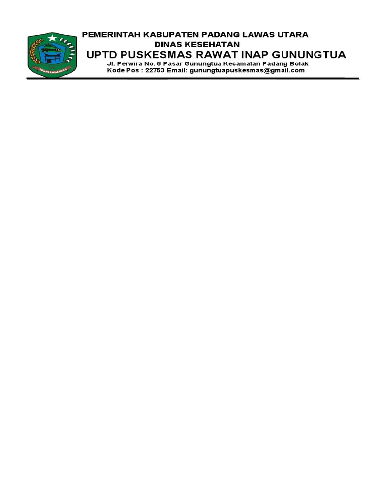 Kop Surat Uptd Puskesmas Rawat Inap Gunungtua | PDF