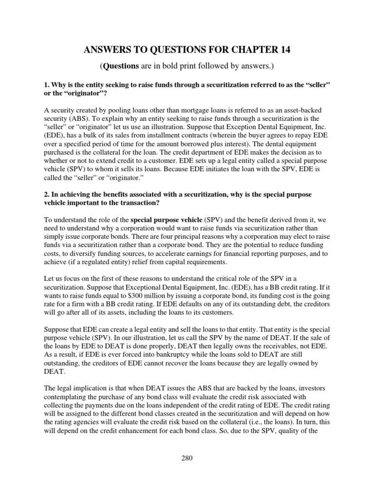 Answers To Questions For Chapter 14: (Questions Are in Bold Print ...