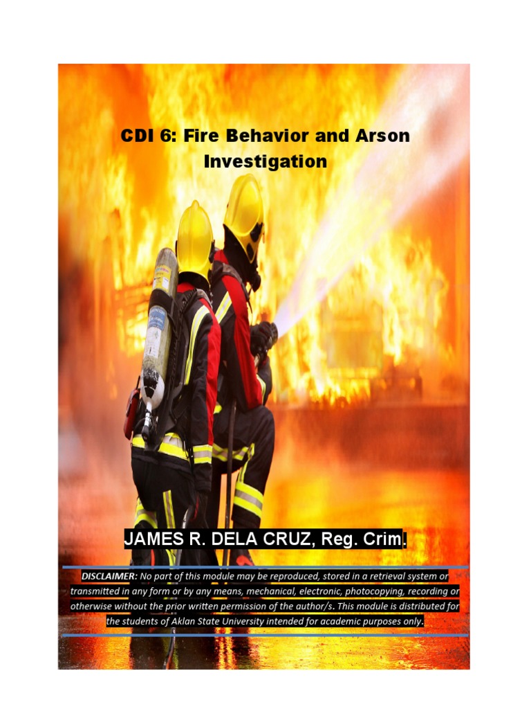 CDI 6 Fire Behavior and Arson Investigation | PDF | Combustion | Fires