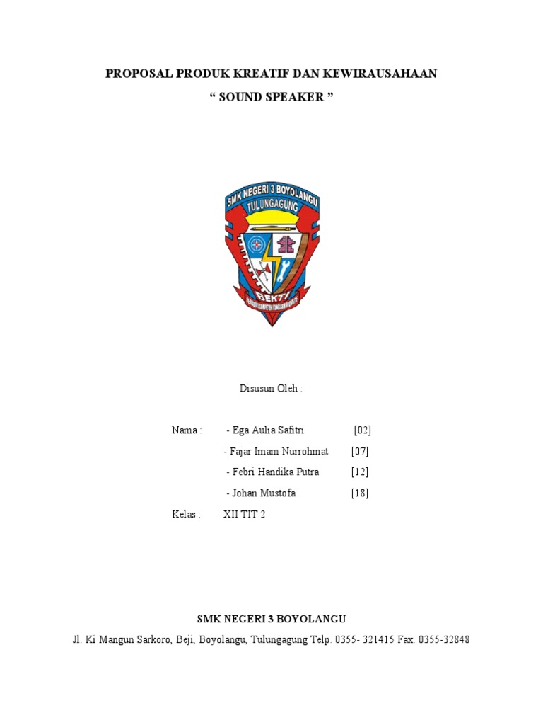 Proposal Produk Kreatif Dan Kewirausahaan | PDF
