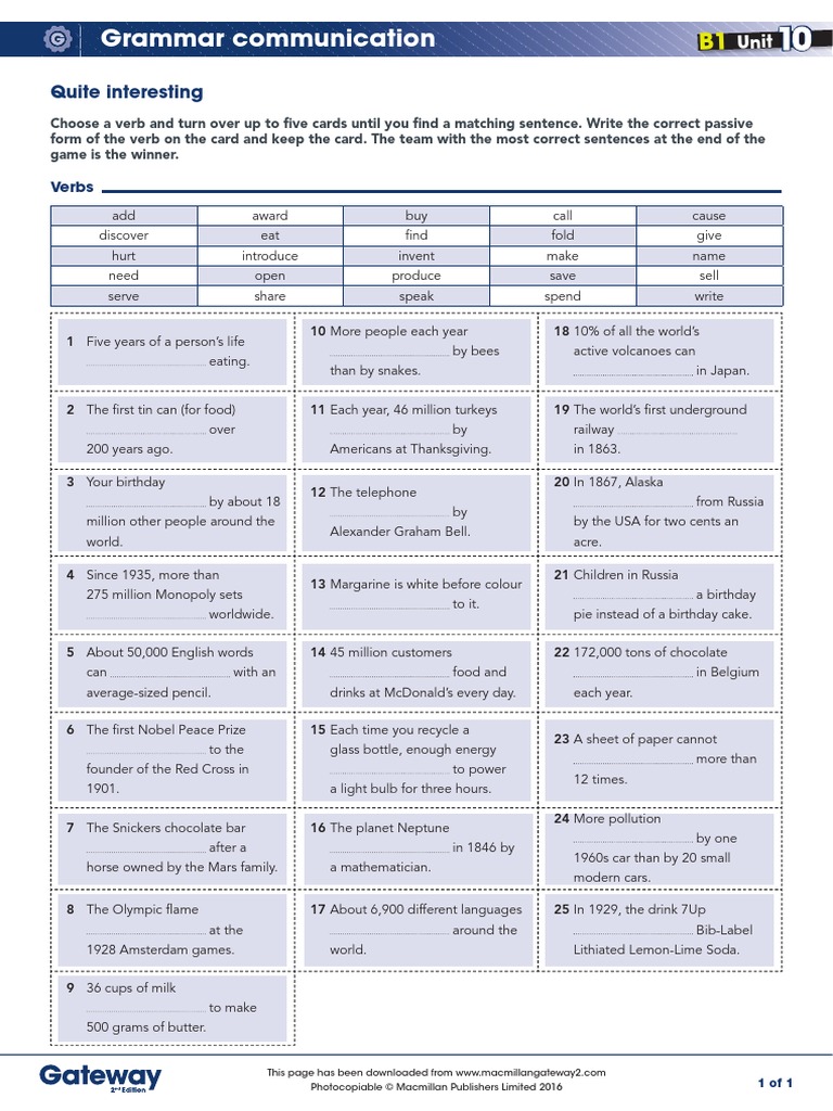 B1 UNIT 10 Grammar Communication | PDF