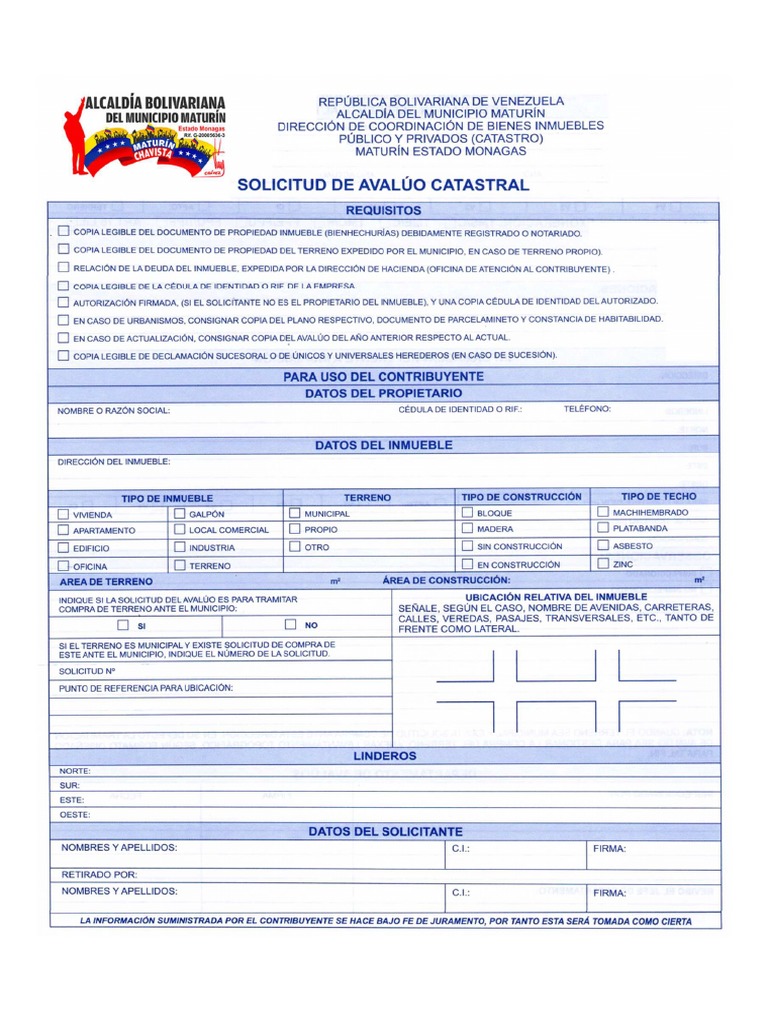 Solicitud Avaluo Catastral N | PDF
