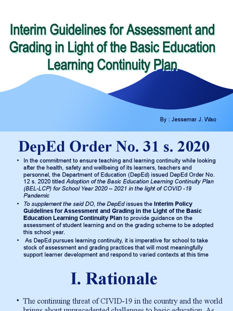 Interim Guidelines For Assessment and Grading | PDF | Educational ...
