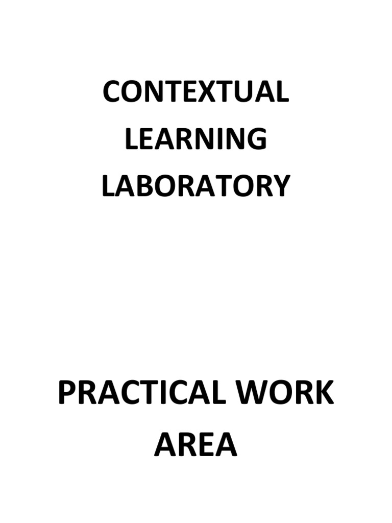 Contextual Learning Resource Areas | PDF