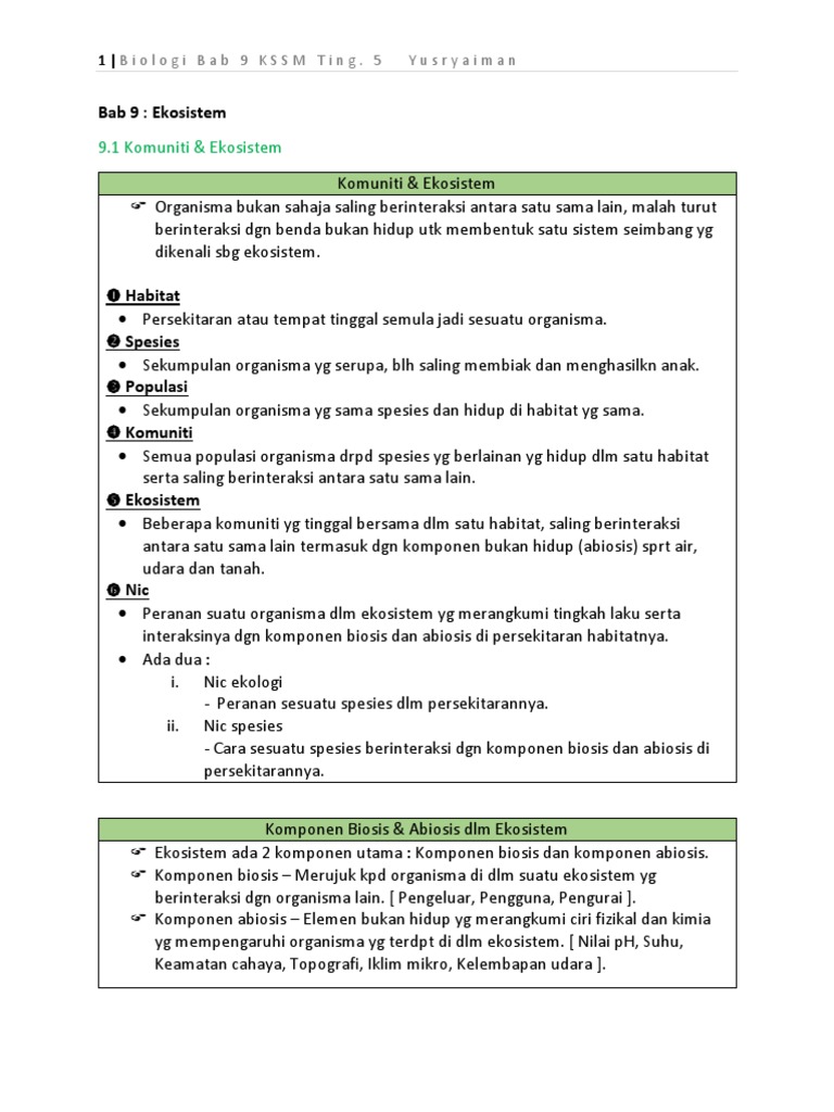 Nota Bio Bab9 | PDF