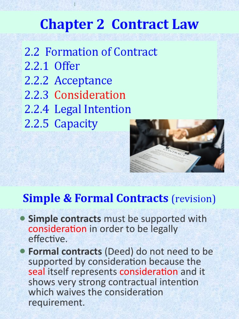 2-2 Consideration Intent Capacity 210722 | PDF | Consideration | Estoppel