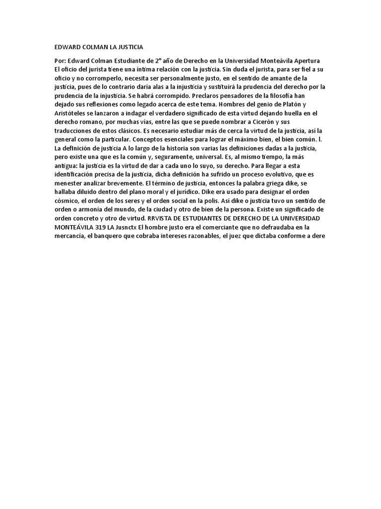 Edward Colman La Justicia | PDF