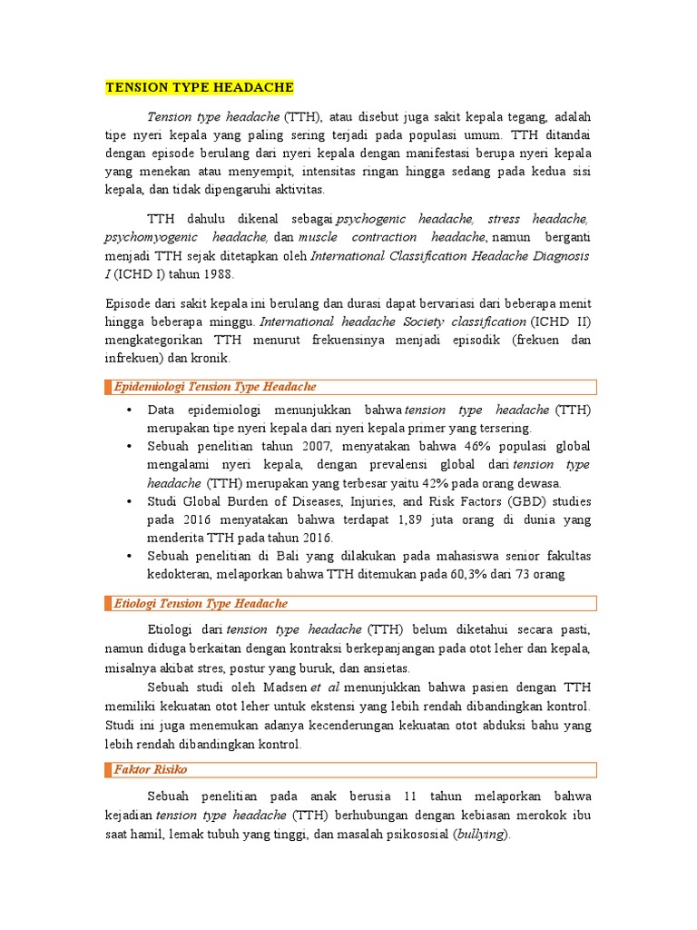 Tension Type Headache Pdf