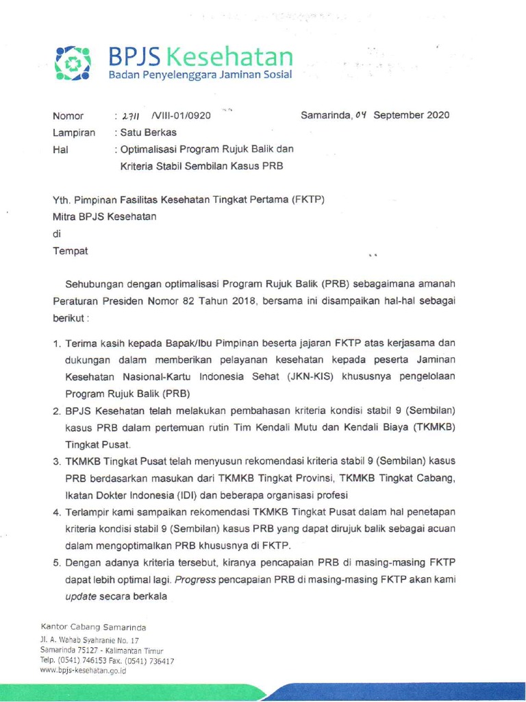 2711 Optimalisasi PRB Dan Kriteria Stabil Kasus PRB & Lampiran | PDF