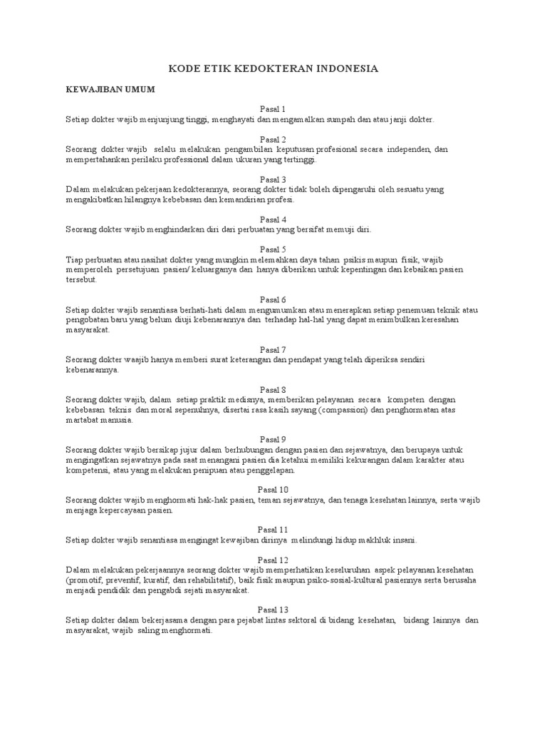 KODE ETIK | PDF