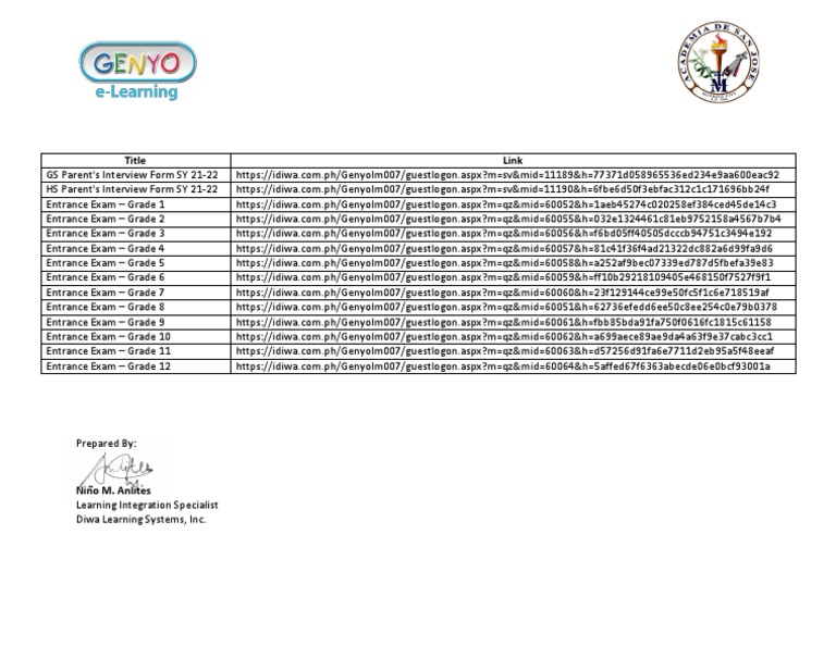 For Entrance Exam SY. 21-22 | PDF