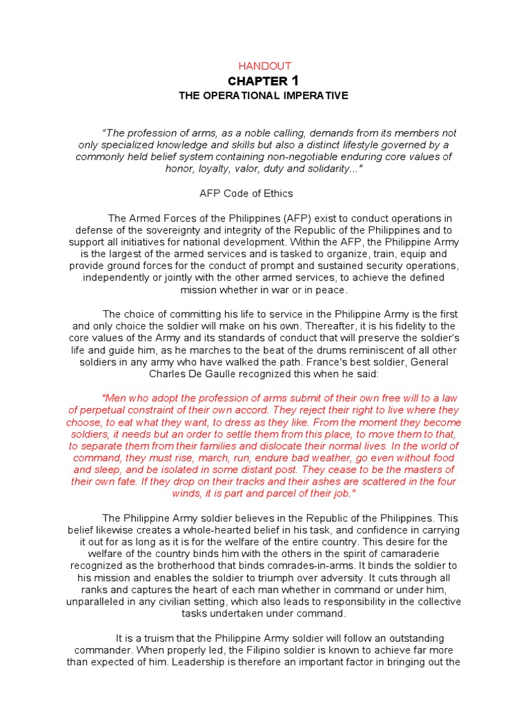 The Operational Imperative: Handout | PDF