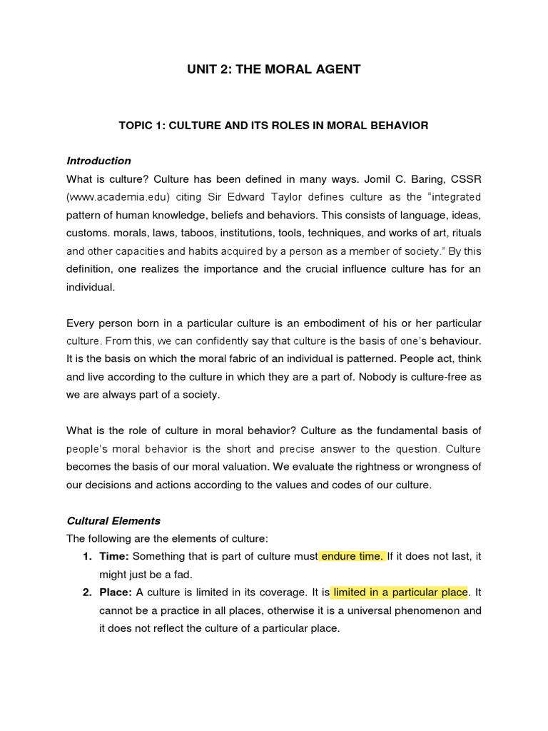 Ethics Handout 2 | PDF | Morality | Relativism