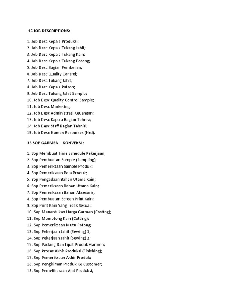 Job Descriptions | PDF