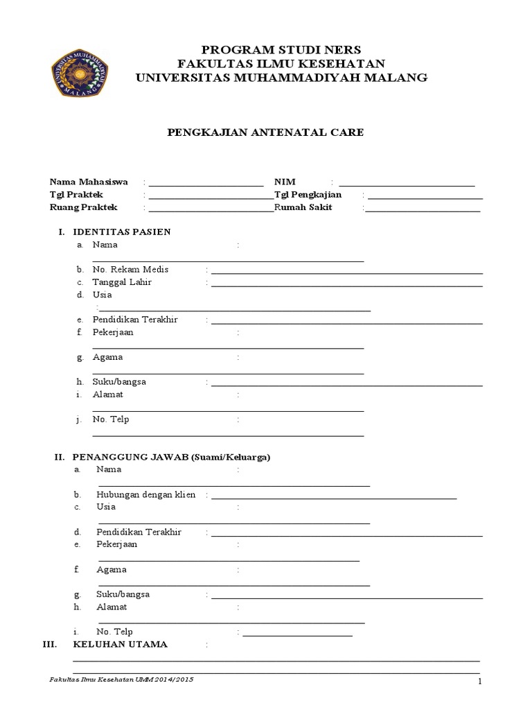 Format Pengkajian ANC | PDF