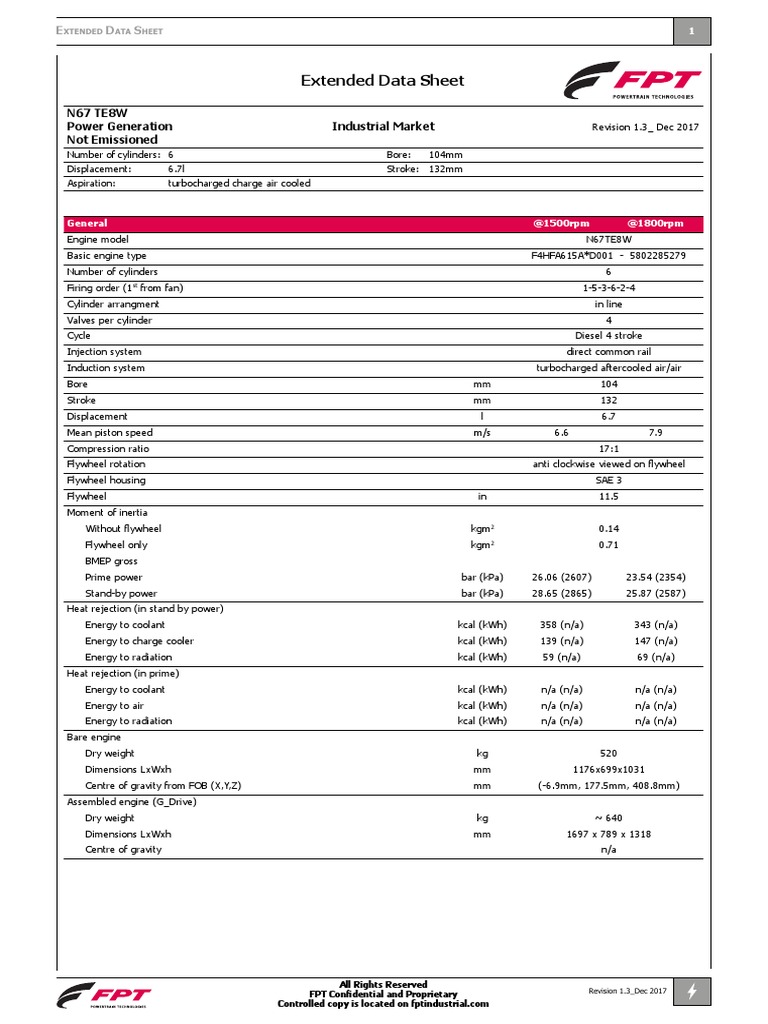 Extended Data Sheet: N67 TE8W Power Generation Not Emissioned ...
