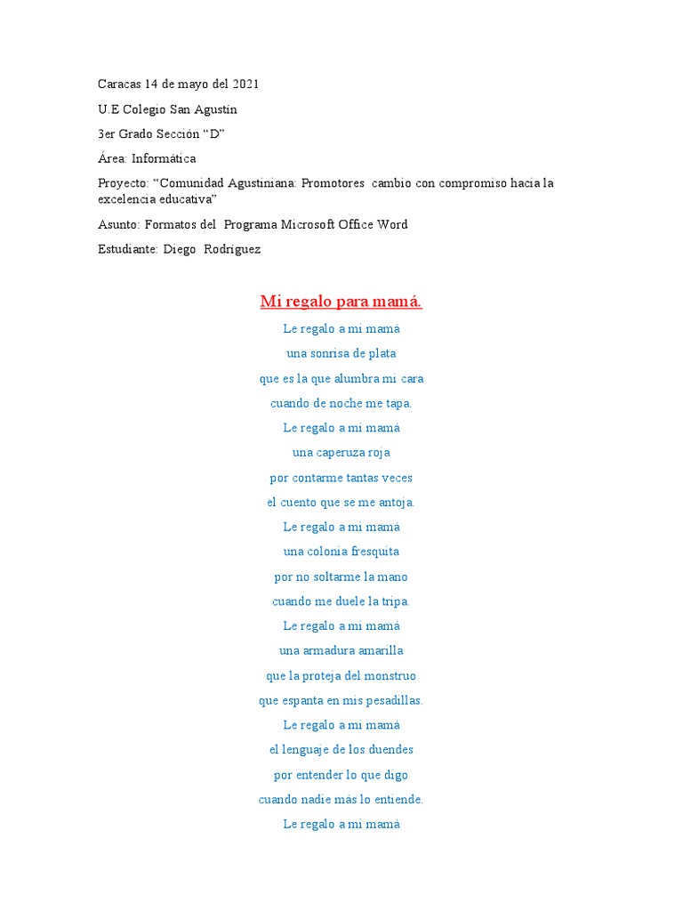 Regalos Poéticos para Mamá | PDF