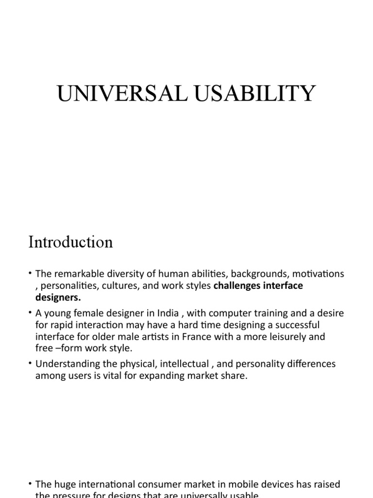 Universal Usability Pdf Accessibility World Wide Web
