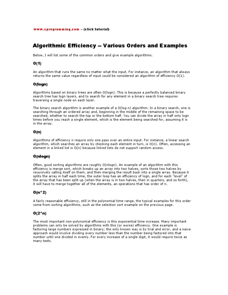 Algorithmic Efficiency Pdf Time Complexity Array Data Structure