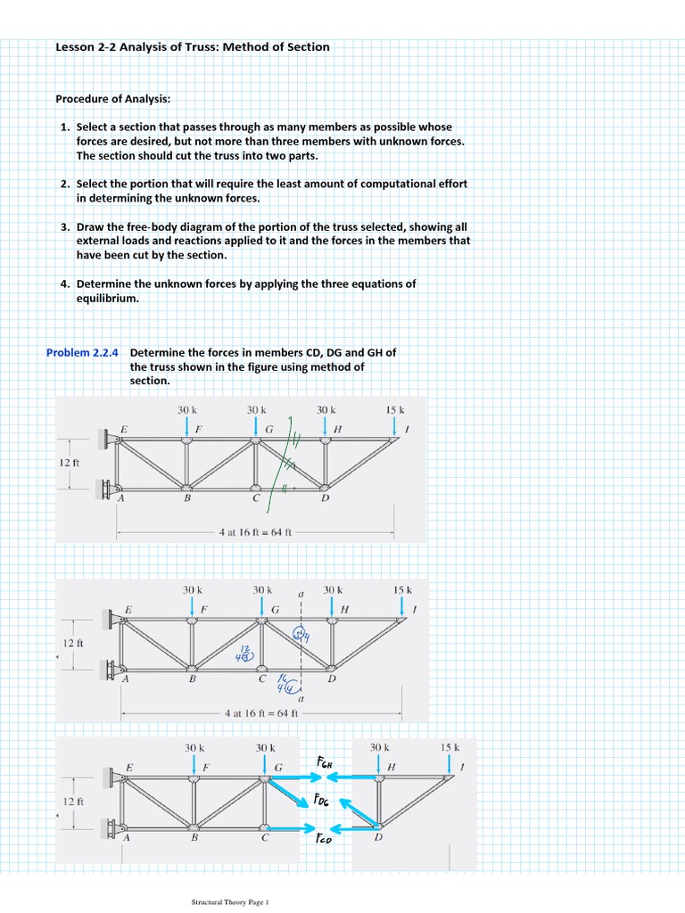 Lesson 2-2 Method of Sections | PDF