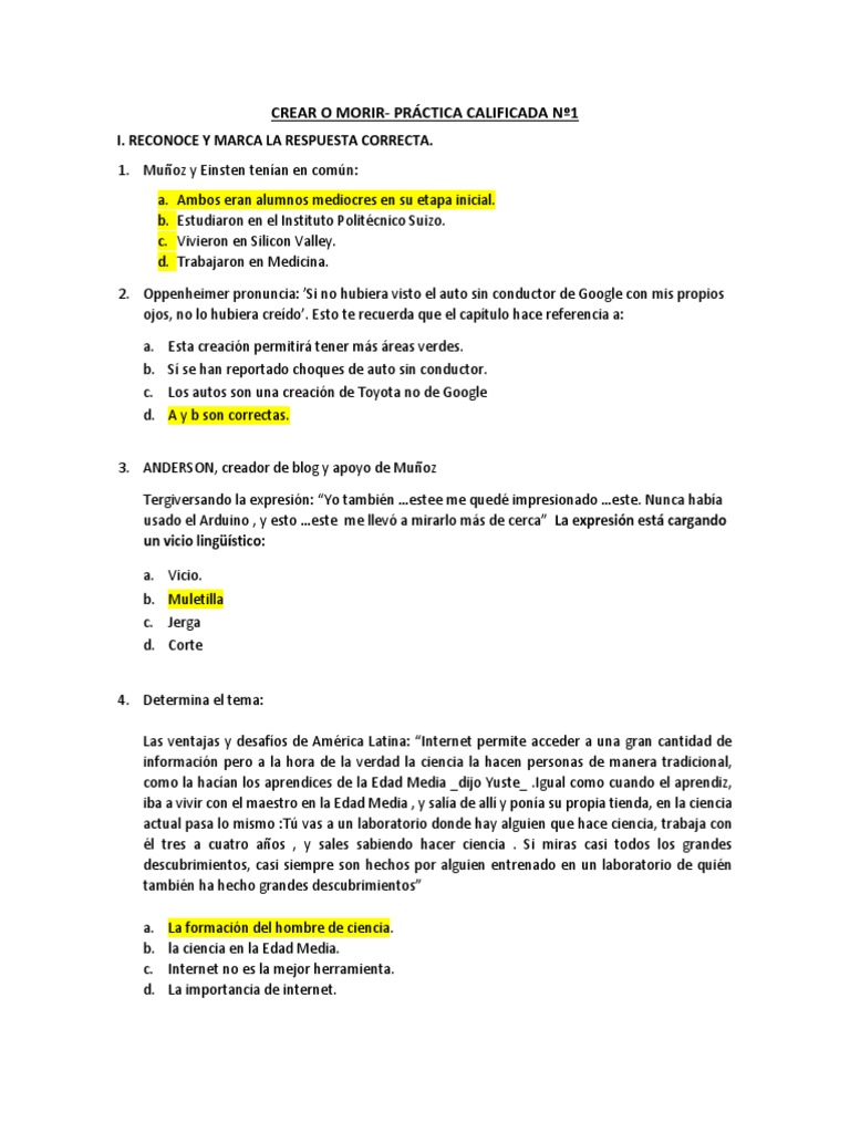 1 Practica Calificada - Plan Lector Tecsup | PDF