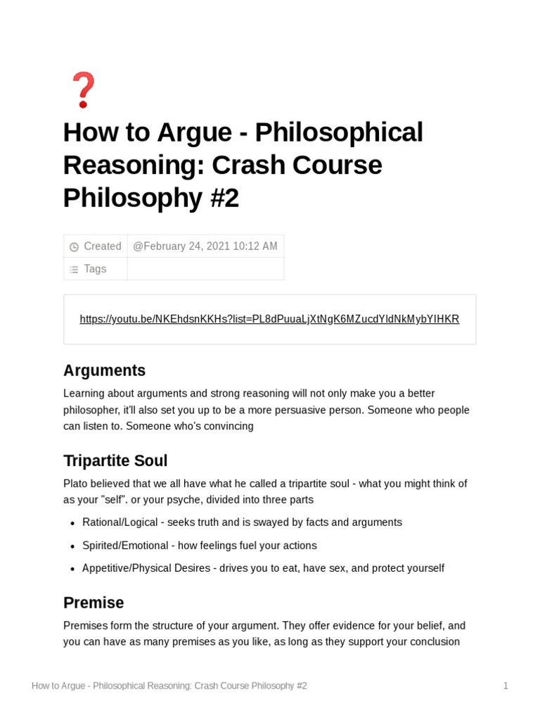 Philosophical Reasoning Explained | PDF