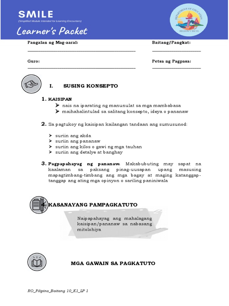Learner's Packet 1 | PDF